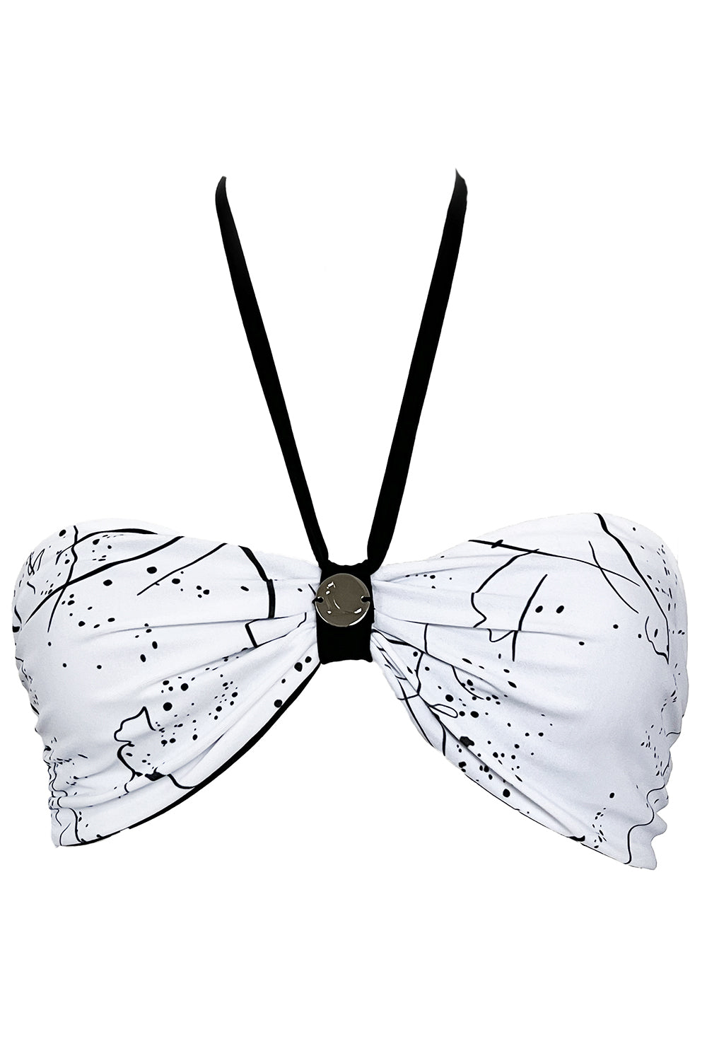 Gone Tanning Reversible Bikini Top - Black + Abstracat – Kriss Soonik
